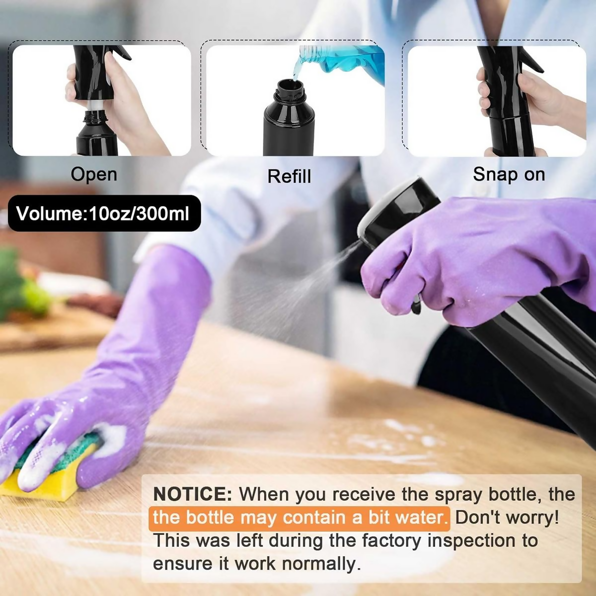 2 Spray Bottle, 300 ml Fine Mist Spray Bottle Sprayer for Hair Gardeni ...