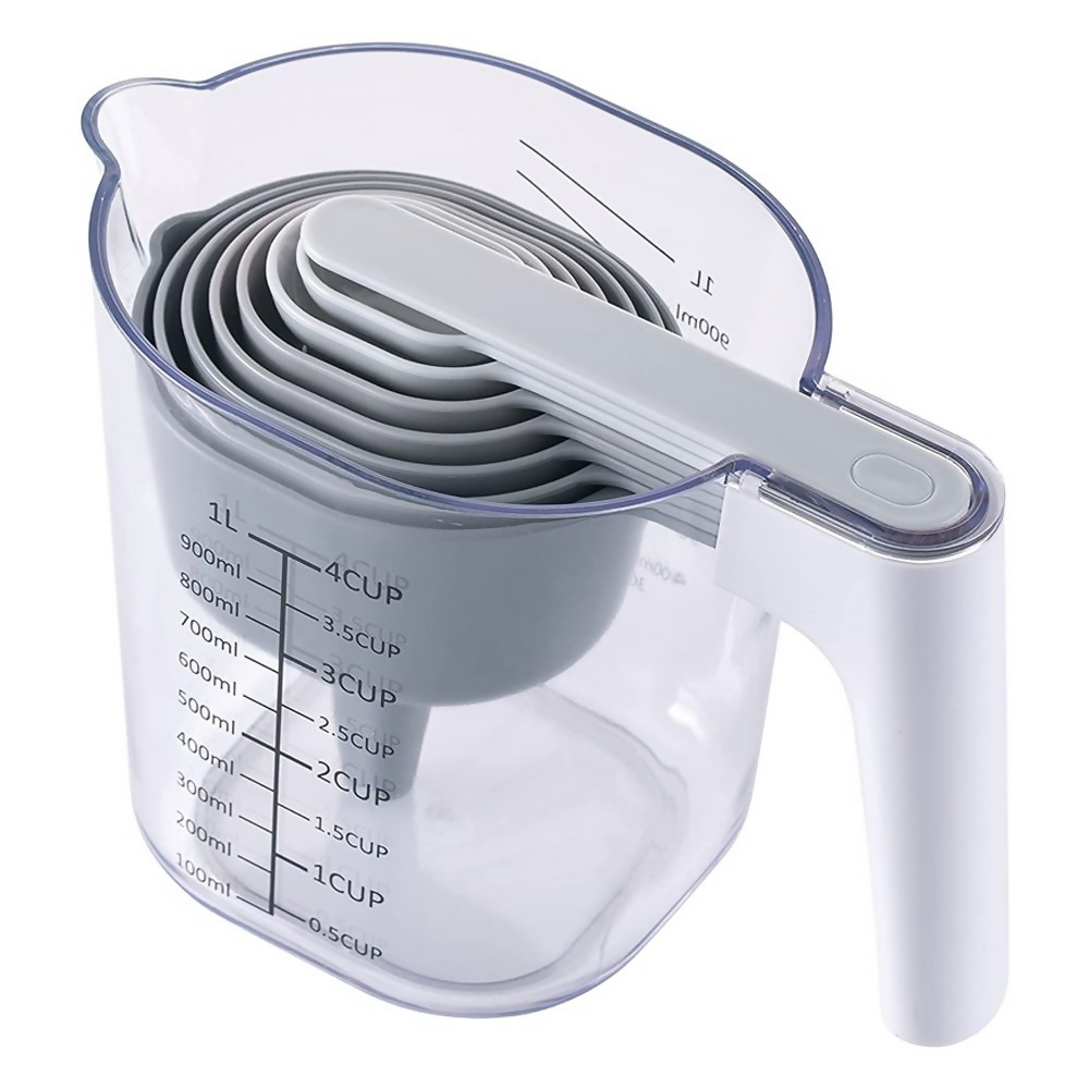 Stackable Liquid Measure Cup Dry Measuring Cups Set - 9 Pieces ...