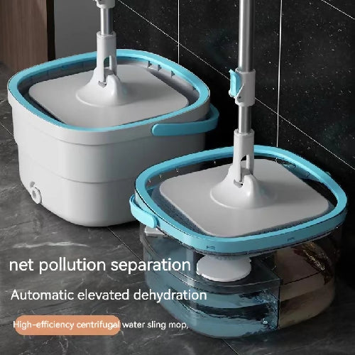 360° Rotation Mop and Bucket System Square Spinning Mops – WooTech ...