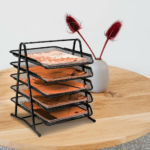 Metal Desk Organizer File Rack Letter Tray A4 Papers Documents ...