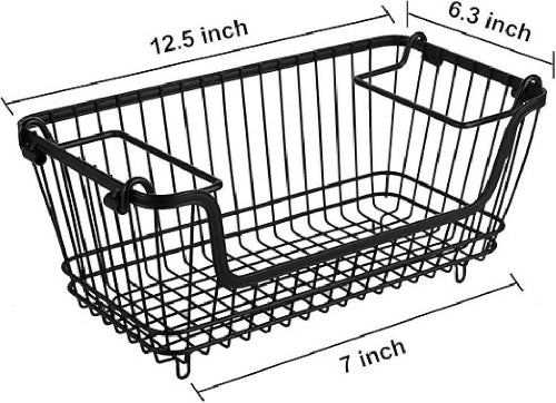Stackable Metal Storage Basket with Handles – WooTech Online Wholesaler ...