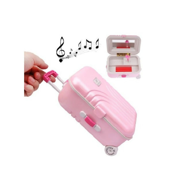 Cute Pink Suitcase Music Box Jewelry Case – WooTech Online Wholesaler In SA
