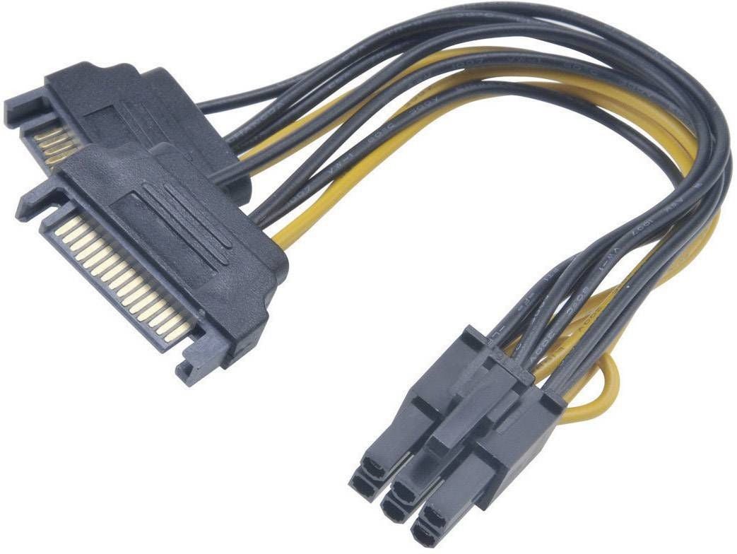 6 Pin PCIe to Dual SATA Power Cable, 2X SATA to 6 Pin PCIe – WooTech ...