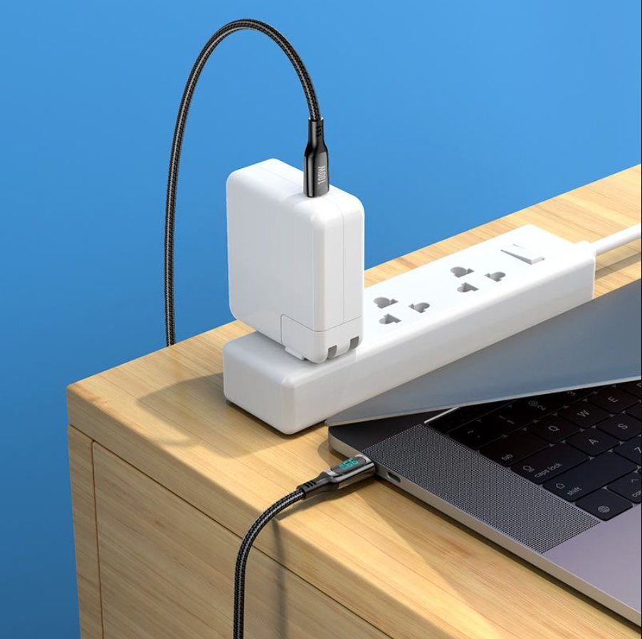 Fast Charging Data USB Type-C to Type-C Cable Charging Power Display ...