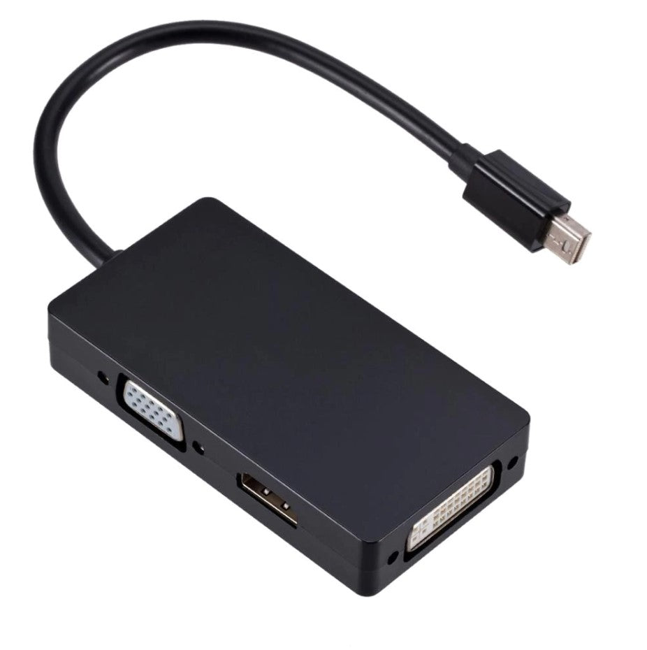Mini Display Port to HDMI / VGA / DVI - 3 in 1 Adapter - Black ...